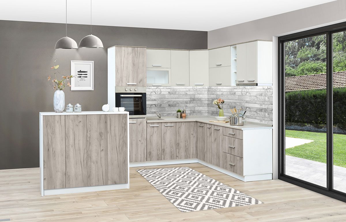Кухненски шкаф ъглов долен In Du 2k пясък мат • Модулна кухня In пясък мат • Мебели Монема
