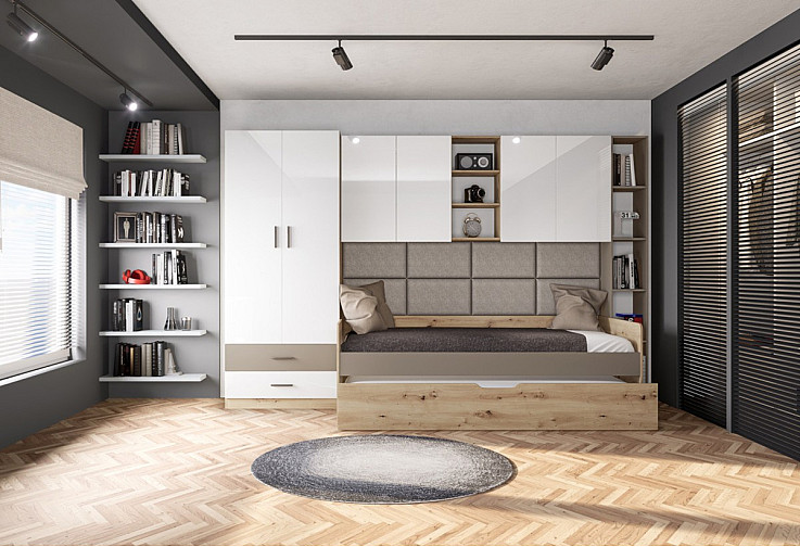 Обзавеждане за детска или младежка стая с легло тип "сандвич" СИТИ 5048 ...