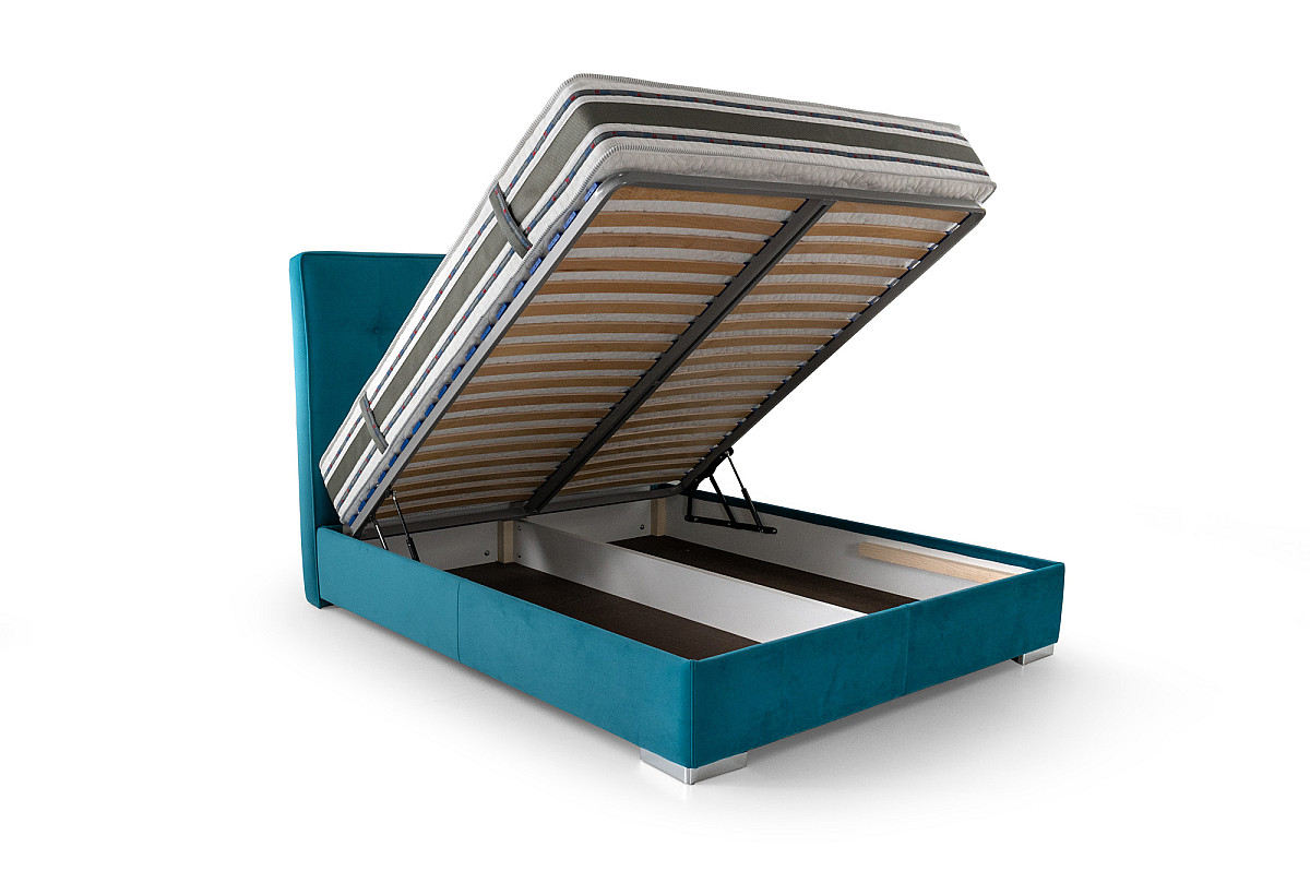 Тапицирано легло Boxspring Spark 10 Морско син • Двойни легла • Мебели ...