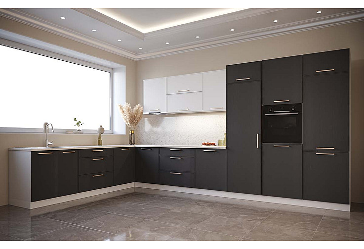 Кухненски шкаф долен за вградена фурна Alba D60 R тъмносиво • Модулна кухня Alba • Мебели Монема