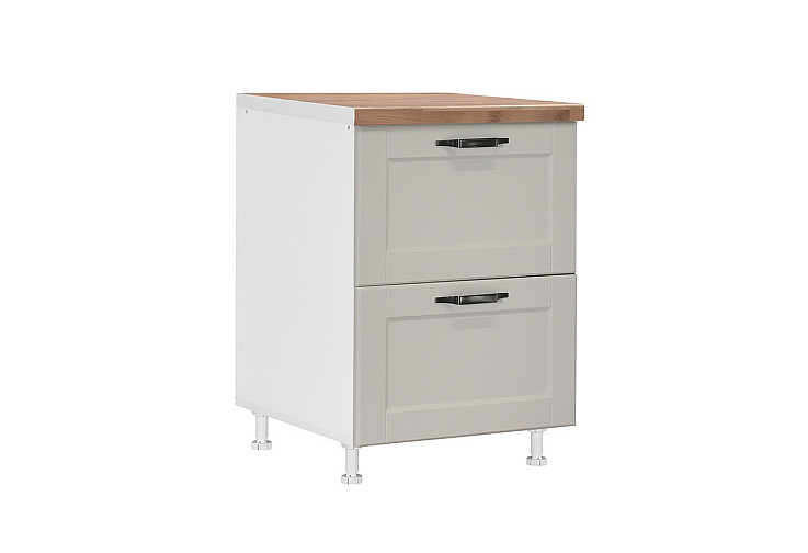 Кухненски шкаф долен с две чекмеджета Contempo D60 2f Pl Box пясък • Модулна кухня Contempo