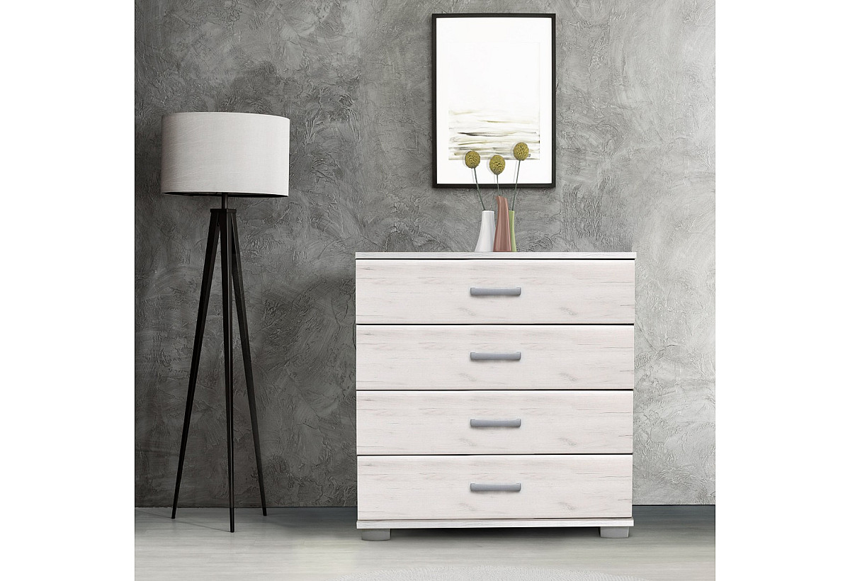 Скрин с четири чекмеджета Roma 4 снежен дъб • Шкафове и скринове