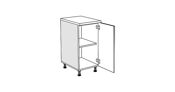 Кухненски шкаф долен с една врата In Mdf D40 K кашмир гланц • Модулна кухня In Mdf кашмир гланц