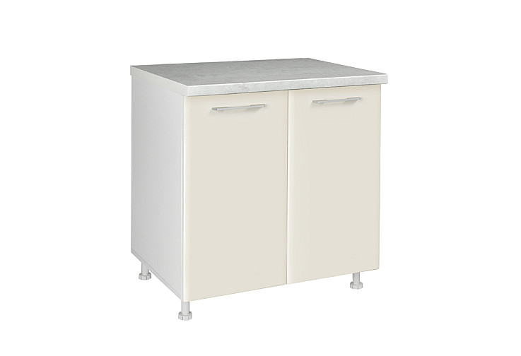 Кухненски шкаф долен с две врати In Mdf D80 бежов гланц • Модулна кухня In Mdf бежов гланц