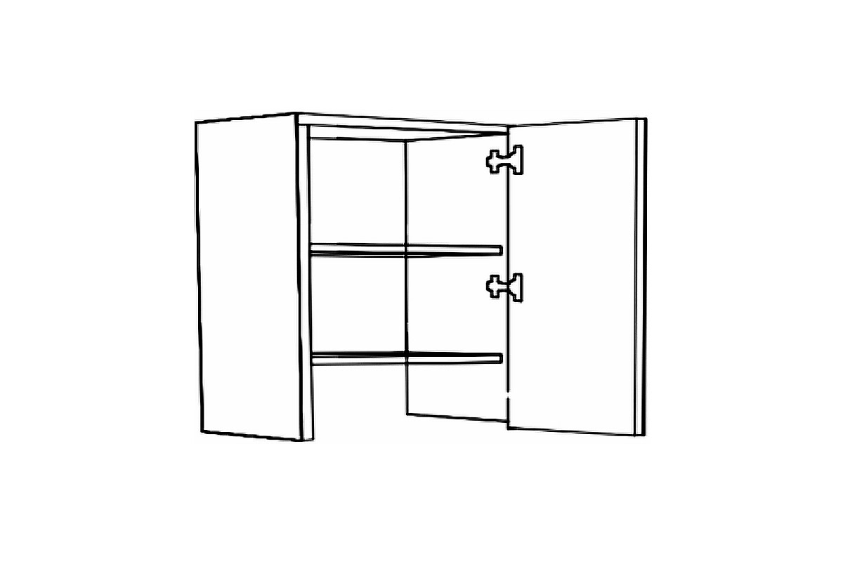 Кухненски шкаф горен с една врата за аспиратор In Mdf Va60 68 1v бежов