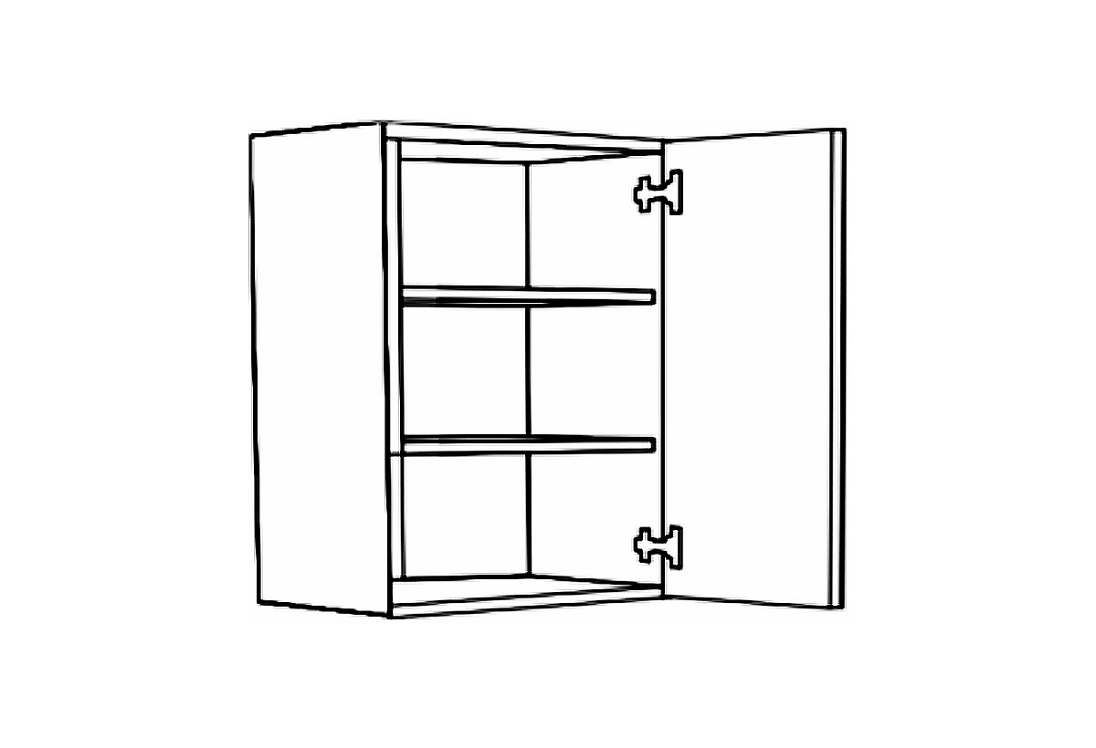 Кухненски шкаф горен с една врата Rustic V60 1v бял • Модулна кухня Rustic бяла • Мебели Монема