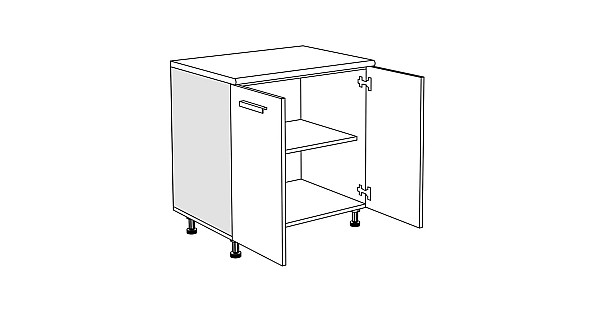 Кухненски шкаф долен с две врати In D80 дъб артизан • Модулна кухня In