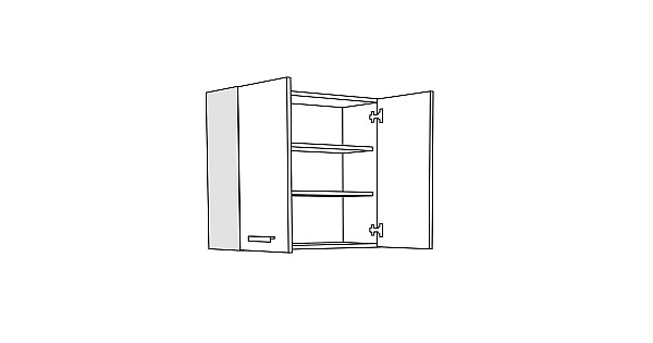 Кухненски шкаф горен с две врати In V80 сив • Модулна кухня In сива • Мебели Монема