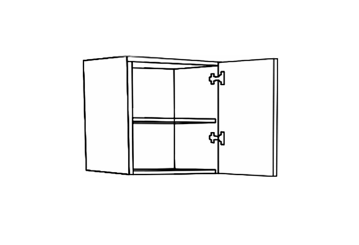 Кухненски шкаф горен с една врата за аспиратор Rustic Va60 1v бял • Модулна кухня Rustic бяла