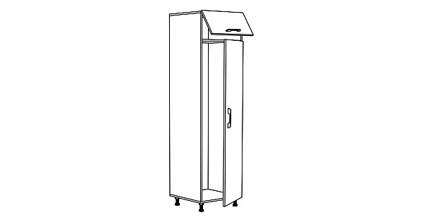 Колонен шкаф за вграден хладилник In Mdf Friz 60 бял гланц • Модулна кухня In Mdf бяла гланц