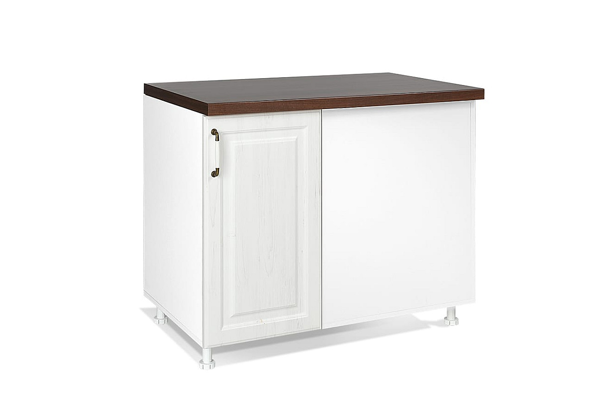 Кухненски шкаф долен ъглов с една врата Rustic Du100 бял • Модулна кухня Rustic бяла • Мебели Монема