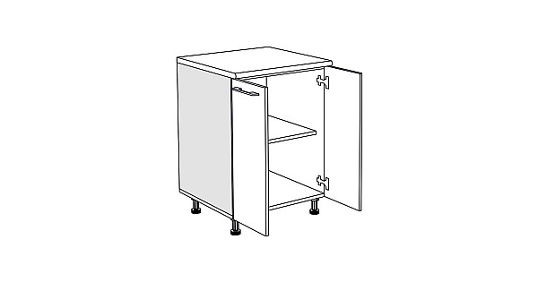 Кухненски шкаф долен с две врати In Mdf D60 кашмир гланц • Модулна кухня In Mdf кашмир гланц