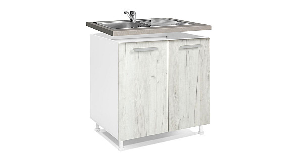 Кухненски шкаф долен за мивка In D80 S снежен дъб • Модулна кухня In