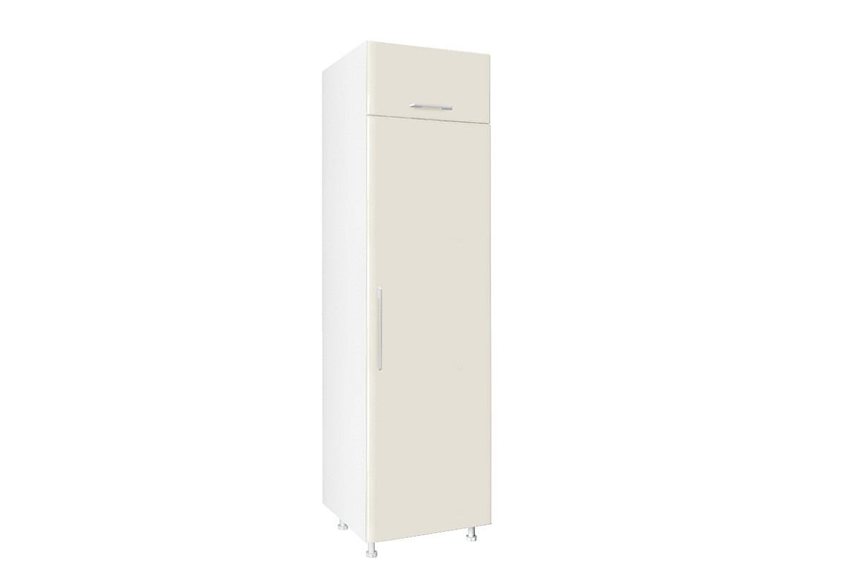 Колонен шкаф за вграден хладилник In Mdf Friz 60 бежов гланц • Модулна кухня In Mdf бежов гланц