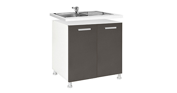 Кухненски шкаф долен за мивка In D80 S сив • Модулна кухня In сива • Мебели Монема